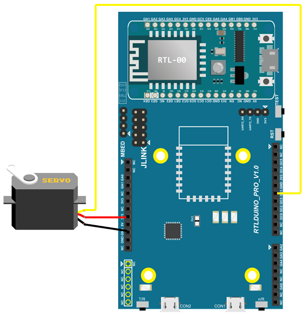 Ameba Arduino Rtl8195am Rtl8710af Pwm Using A Servo Realtek Iotwi Fi Mcu Solutions