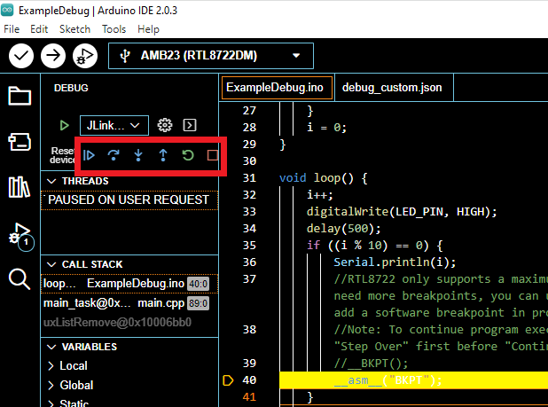 Ameba Arduino: Debugging – Using the Debug Interface – Realtek IoT/Wi-Fi MCU Solutions